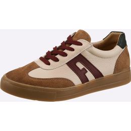 Heine Damen Sneaker, Gr. 37sand, camel, gemustert, Glattleder, Leder, Rindsleder, Veloursleder, Schuhe