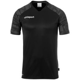Trainingsshirt Uhlsport "Trainings-T-Shirt GOAL 25 TRIKOT Kids", M&auml;dchen, Gr. 116, schwarz, anthra, Obermaterial: 100% Polyester Pol. recyc.., Shirts