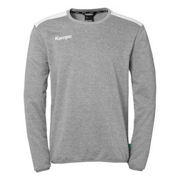 Langarmshirt Kempa "Langarmshirt Emotion 27 Kids", M&auml;dchen, Gr. 116, schwarz grau melange, wei&szlig;, Obermaterial: 100% Polyester Pol. recyc.., Shirts Langarmshirt