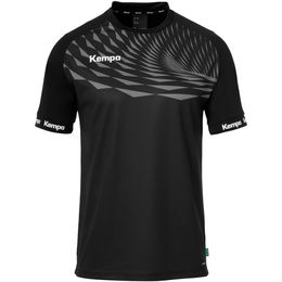 Trainingsshirt Kempa "Trainings-T-Shirt WAVE 26 Kids", Damen, Gr. 116, schwarz, anthra, Obermaterial: 100% Polyester Pol. recyc.., Shirts