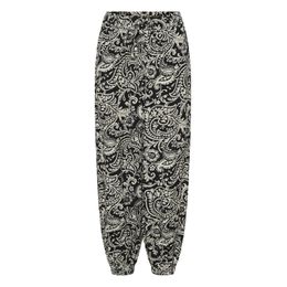Stoffhose Kaffe "Casual Hose KAbella", Damen, Gr. 44, N-Gr, schwarz (schwarz chalk paisley), Obermaterial: 50% Viskose LENZING ECOVERO CV LenzEcov. 50% Viskose CV., Hosen Stoffhose