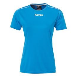 T-Shirt Kempa "Shirt POLY WOMEN", Damen, Gr. L, blau (Kempablau), Obermaterial: 100% Polyester Pol. recyc.., Shirts T-Shirt