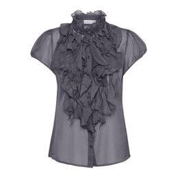 Langarmhemd Saint Tropez "Langarm - Hemd LiljaSZ", Damen, Gr. L, N-Gr, blau (ombre blau), Obermaterial: 100% Polyester PES., Hemden