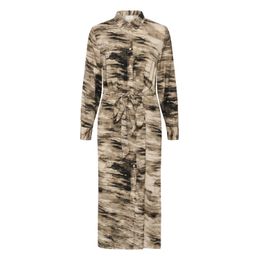 Midikleid Kaffe "Kleid KAkeri", Damen, Gr. 40, N-Gr, beige (feather grau abstract), Obermaterial: 50% Viskose CV. 50% Viskose LENZING ECOVERO CV LenzEcov., Kleider Midikleid