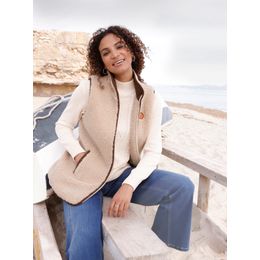 Kurzweste Casual Looks, Damen, Gr. 36, elfenbein, 100% Polyester, unifarben, Westen