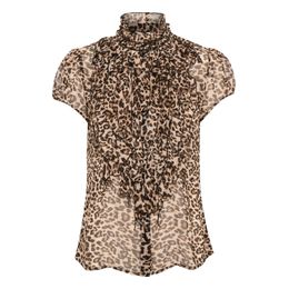 Langarmhemd Saint Tropez "Langarm - Hemd LiljaSZ", Damen, Gr. M, N-Gr, schwarz (schwarz reg leo), Obermaterial: 100% Polyester PES., Hemden