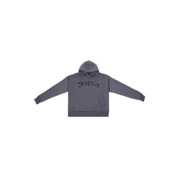 Hoodie DROPSIZE "Dropsize HEAVY LOGO DESIGN HOODIE", Herren, Gr. L, steel grau, 70% Baumwolle, 30% Polyester, bedruckt, Sweatshirts Hoodie