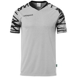 Trainingsshirt Uhlsport "Trainings-T-Shirt GOAL 25 TRIKOT Kids", M&auml;dchen, Gr. 116, schwarz grau melange, schwarz, Obermaterial: 100% Polyester Pol. recyc.., Shirts