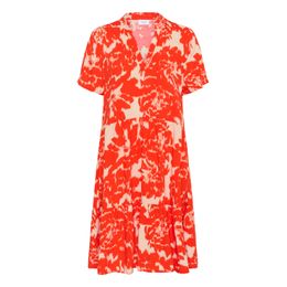 Midikleid Saint Tropez "Kleid EdaSZ", Damen, Gr. S, N-Gr, rot (poinciana water blooms), Obermaterial: 100% Viskose LENZING ECOVERO CV LenzEcov., Kleider Midikleid