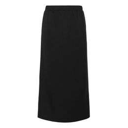 Midirock Kaffe "Rock KAannika", Damen, Gr. L, schwarz (schwarz deep), Obermaterial: 48% Polyester PES. 47% Viskose CV. 5% Elasthan EL., R&ouml;cke