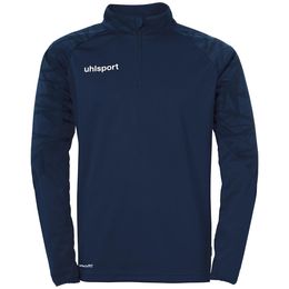 Trainingspullover Uhlsport "1/4 ZIP TOP GOAL 25 1/4 ZIP TOP Kids", M&auml;dchen, Gr. 128, blau (marine, marine), Obermaterial: 88% Polyester Pol. recyc.. 12% Elasthan EL., Pullover