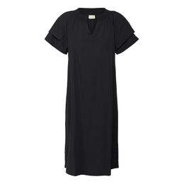 Midikleid Kaffe "Kleid KAyrsa", Damen, Gr. 34, N-Gr, schwarz deep, Obermaterial: 52% Baumwolle CO. 48% Polyester PES., Kleider Midikleid