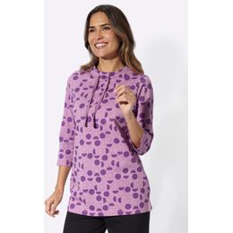 Longshirt "Longshirt", Damen, Gr. 44, orchidee, lila, bedruckt, 100% Baumwolle, gemustert, mehrfarbig, Shirts Longshirt