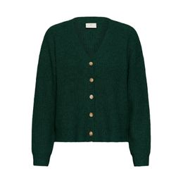 Strickjacke Kaffe "Strickjacke KAfiorella", Damen, Gr. M, gr&uuml;n (garden topiary melange), Obermaterial: 50% Polyester Pol. recyc.. 29% Nylon NY. 15% Polyester PES. 6% Wolle mw., Strickjacken Strickjacke