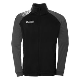 Trainingsjacke Kempa "Trainingsjacke Ambition 28 Poly Kids", M&auml;dchen, Gr. 116, schwarz, anthra, Obermaterial: 100% Polyester Pol. recyc.., Jacken Trainingsjacke