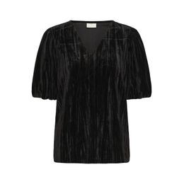 Kurzarmbluse Kaffe "Kurzarm-Bluse KAelva", Damen, Gr. L, schwarz deep, Obermaterial: 95% Polyester Pol. recyc.. 5% Elasthan EL., Blusen