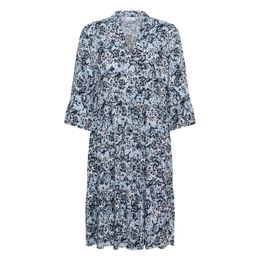 Midikleid Saint Tropez "Kleid EdaSZ", Damen, Gr. M, N-Gr, blau (nightsky brushed blooms), Obermaterial: 100% Viskose LENZING ECOVERO CV LenzEcov., Kleider Midikleid