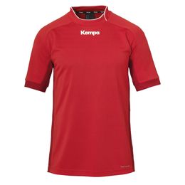 T-Shirt Kempa "Shirt PRIME TRIKOT Kids", M&auml;dchen, Gr. 128, rot (rot, chilirot), Obermaterial: 100% Polyester PES., Shirts T-Shirt
