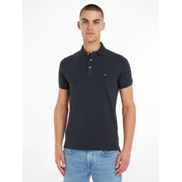 Poloshirt Tommy Hilfiger "1985 SLIM POLO", Herren, Gr. L (52), blau (desert sky), Piqu&eacute;, Obermaterial: 97% Baumwolle, 3% Elasthan, unifarben, Basic, schmal normal, Rundhals, eingesetzt Rippb&uuml;ndchen, Shirts, mit Stickerei, Piqu&eacute;-Qualit&auml;t, Slim fit