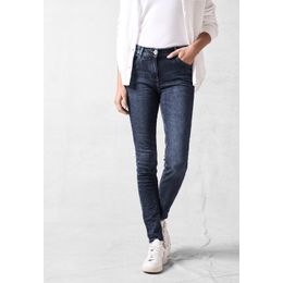 Gerade Jeans Cecil, Damen, Gr. 31, L&auml;nge 30, blau (mid blau wash), Jeans, 97% Baumwolle, 3% Elasthan, unifarben, normal, Jeans, High Waist