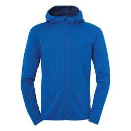 Trainingsjacke Uhlsport "Kapuzenjacke ESSENTIAL HOOD Kids", M&auml;dchen, Gr. 116, azurblau, Obermaterial: 65% Baumwolle CO. 35% Polyester PES., Jacken Trainingsjacke