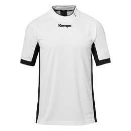 T-Shirt Kempa "Shirt PRIME TRIKOT Kids", M&auml;dchen, Gr. 128, schwarz-wei&szlig; (wei&szlig;, schwarz), Obermaterial: 100% Polyester PES., Shirts T-Shirt