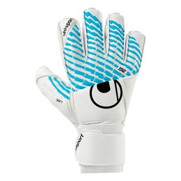 Torwarthandschuhe Uhlsport "Torwarthandschuhe FM Cybertec Soft Flex Frame Kids", Kinder, Gr. 5,5, wei&szlig; (wei&szlig;, cyberblau, schwarz), Obermaterial: 81% Gummi rubber. 13% Polyester PES. 6% Nylon NY., Handschuhe
