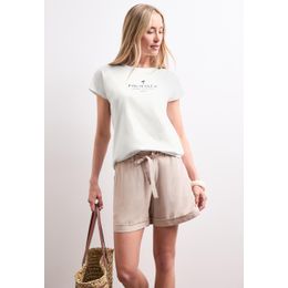 Shirttop Street One, Damen, Gr. 34, sanftes wei&szlig;, Jersey, Obermaterial: 100% Baumwolle, bedruckt, normal h&uuml;ftbedeckend, Rundhals, abgesteppte Kante, Tops Shirttop, Sommertop mit Wording
