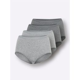 w&auml;schepur Taillenslip W&Auml;SCHEPUR, Damen, Gr. 42, 4 Stk., 2x grau, meliert, 2x anthrazit, meliert, 95% Baumwolle, 5% Elasthan, Unterhosen Taillenslip