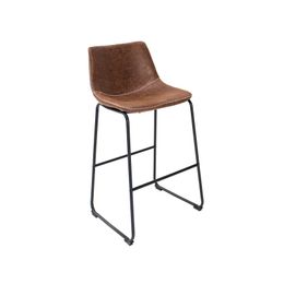 Riess Ambiente riess-ambiente Barstuhl DJANGO - vintage braun mit Eisengestell Rundum Bezug pflegeleicht Microfaser