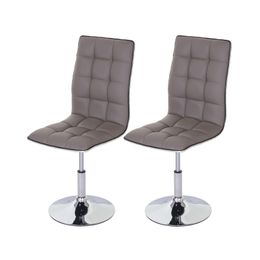 2er-Set Esszimmerstuhl MCW-C41, Stuhl K&uuml;chenstuhl, Kunstleder MVG-zertifiziert ~ taupe-grau