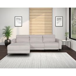 Ecksofa OTTO HOME "LUND, L-Form, 261cm, man. o. elektr. Relaxfunktion (mit USB-A)", creme, B:261cm H:97cm T:179cm, Webstoff 100% Polyester, Sofas, Ecksofa, und Kopfteilverstellung