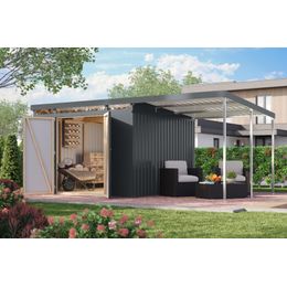 Ger&auml;tehaus Karibu "Argonium 3,5 SET mit Anbaudach", anthrazit, Ger&auml;teh&auml;user, Metall, Made in Germany