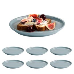 Teller APS "SNUG", blau, B:20,5cm H:2cm L:20,5cm &Oslash;:20,5cm, Porzellan, Speiseteller, &Oslash; 20,5 cm, H: 2 cm, Porzellan, 6 St&uuml;ck