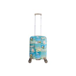 Koffer Saxoline "Coastal Beauty", Gr. B/H/T: 38,5cm x 55cm x 21cm, blau (t&uuml;rkis), mehrfarbig, Koffer, aus robustem ABS/PC-Material