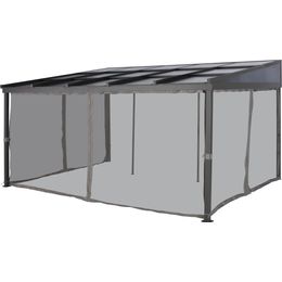 Pavillonseitenteil Konifera, grau, Polyester, Pavillonseitenteile, Moskitonetz f&uuml;r Anbaupavillon Bilbao, BxT: 480x360 cm