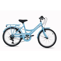 Kinderfahrrad Dacapo "Dacapo Kinderfahrrad 20'' Snow 6 G&auml;nge" Gr. 36, blau, Fahrr&auml;der, Kinder, 36cm, 20 Zoll (50,80cm) hinten: 20 Zoll (50,80cm)
