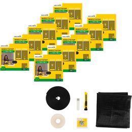 Fliegengitter-Gewebe Schellenberg "Simply Open aufrollbar f&uuml;r Fenster, 3-er Pack", grau (rahmen: grau gewebe: anthrazit), B:130cm H:150cm, Insektenschutzgitter, Klebe-Klett-Montage, 130 x 150 cm, anthrazit