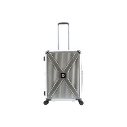 Koffer DISCOVERY "Crossroad", Gr. B/H/T: 54cm x 76,5cm x 32cm, silber (silberfarben), Polyester, Koffer, aus robustem Polycarbonate Material