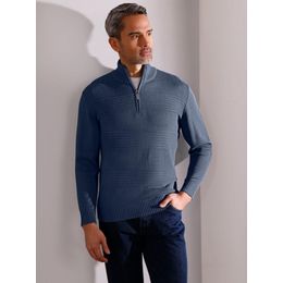 Strickpullover CLASSIC "Pullover", Herren, Gr. 54, blau (rauchblau), 50% Baumwolle, 50% Polyacryl, unifarben, Pullover Strickpullover