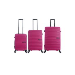 Koffer Saxoline "Fiesta", Gr. B/H/T: 51cm x 77cm x 30cm, pink (fuchsia), Polypropylen, Koffer, aus robustem Polypropylen