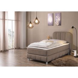 Boxbett Home Affaire "Abtenau inkl. Topper", hellbraun, B:107cm L:207cm, Komplettbetten, Boxbett, inkl. Topper