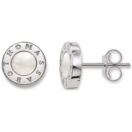 Paar Ohrstecker Thomas Sabo "Classic Wei&szlig;", silber (silberfarben, wei&szlig;, wei&szlig;), Ohrringe, Damen, Silber 925 (recycelt), mit Perlmutt