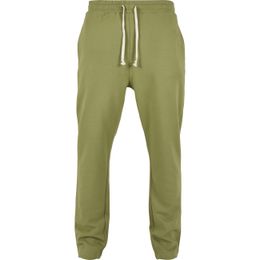 Sweathose Urban Classics "Urban Classics Herren Organic Low Crotch Sweatpants", Herren, Gr. S, US-Gr&ouml;&szlig;en, newolive, 100% Baumwolle, unifarben, loose fit, Hosen Sweathose