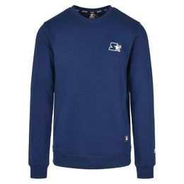 Rundhalspullover STARTER Black Label "Starter Black Label Herren Starter Small Logo Crew", Herren, Gr. S, blaunight, 65% Baumwolle, 35% Polyester, mehrfarbig, loose fit, Rundhals, Pullover Rundhalspullover