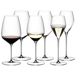 Weinglas "Wein- und Sektgl&auml;ser Veloce 6er Set transparent", bunt (transparent), B:2cm H:2cm, Glas, RIEDEL THE WINE GLASS COMPANY, Trinkgef&auml;&szlig;e, Weinglas, Sp&uuml;lmaschinengeeignet