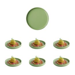 Teller APS "THE GRID", gr&uuml;n, B:16cm H:2,5cm L:16cm &Oslash;:16cm, Glas, Speiseteller, Glas, 6 St&uuml;ck