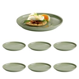 Teller APS "SNUG", gr&uuml;n, B:20,5cm H:2cm L:20,5cm &Oslash;:20,5cm, Porzellan, Speiseteller, &Oslash; 20,5 cm, H: 2 cm, Porzellan, 6 St&uuml;ck