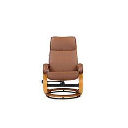 Relaxsessel Home Affaire "mit Hocker PARIS - OTTO. Verl&auml;ssliche Qualit&auml;t.", braun (cognac), B:67cm H:107cm T:78cm, Kunstleder/PU NaturLeder ( echtes Rindsleder ) in Sitz und R&uuml;cken. Korpus in passendem Softlux-Kunstleder bezogen., Sessel, Relaxsessel, Relaxfunktion, Dreh- und Kippfunktion, Unser Dauertiefpreis