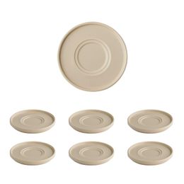 Untertasse APS "THE GRID", sand, B:16cm H:2cm L:16cm &Oslash;:16cm, Porzellan, Speiseteller, H: 2 cm, Porzellan, 6 St&uuml;ck